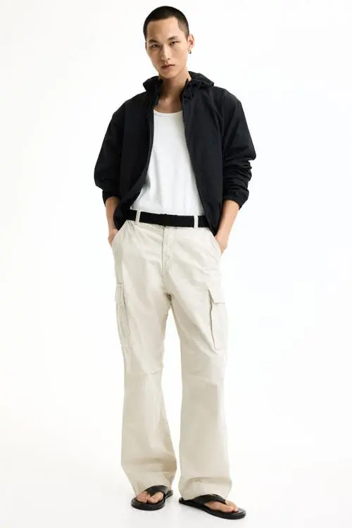 H&m Relaxed-fit Cargo Pants - Cream
