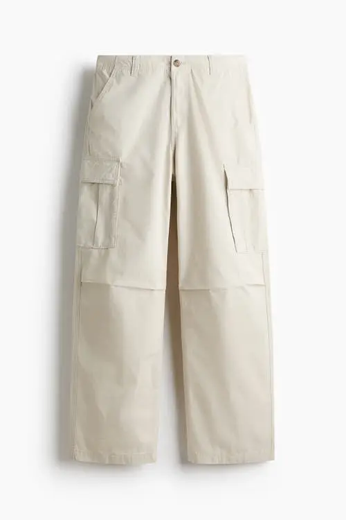 H&m Relaxed-fit Cargo Pants - Cream