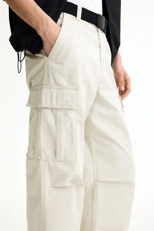 H&m Relaxed-fit Cargo Pants - Cream