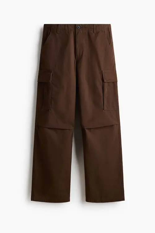 H&M Relaxed-fit Cargo Pants In Cotton - Dark Brown