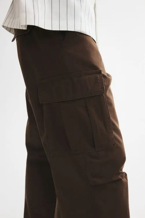 H&M Relaxed-fit Cargo Pants In Cotton - Dark Brown