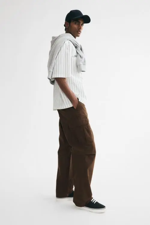 H&M Relaxed-fit Cargo Pants In Cotton - Dark Brown