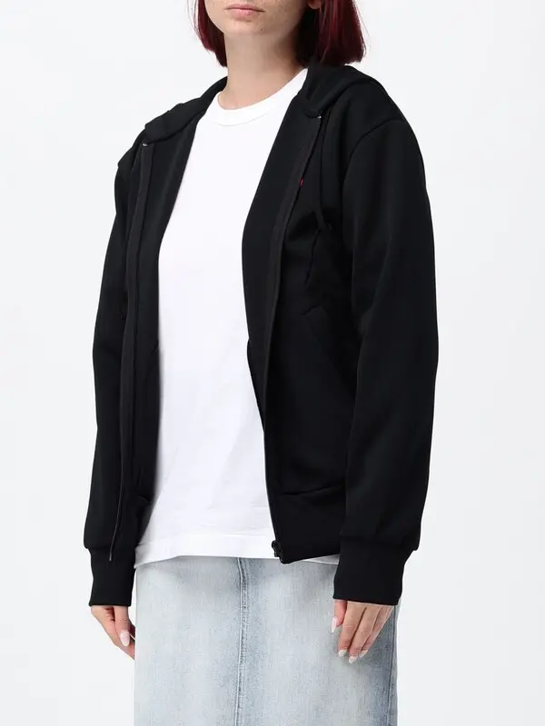 Comme Des Garçons Relaxed Fit Zip-up Jersey Hoodie With Contrast Logo