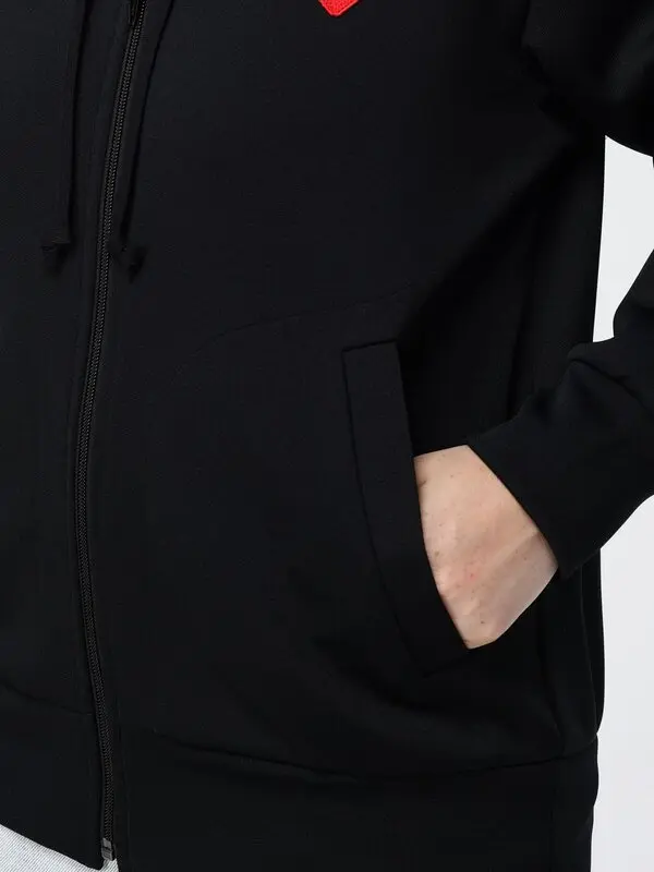 Comme Des Garçons Relaxed Fit Zip-up Jersey Hoodie With Contrast Logo