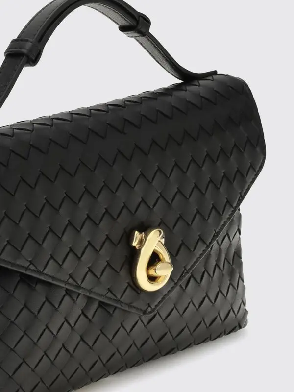 Bottega Veneta Small Knot Lock Intrecciato Leather Bag - Black 1