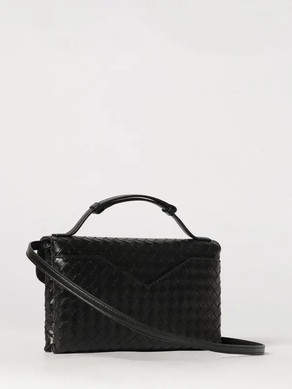 Bottega Veneta Small Knot Lock Intrecciato Leather Bag - Black