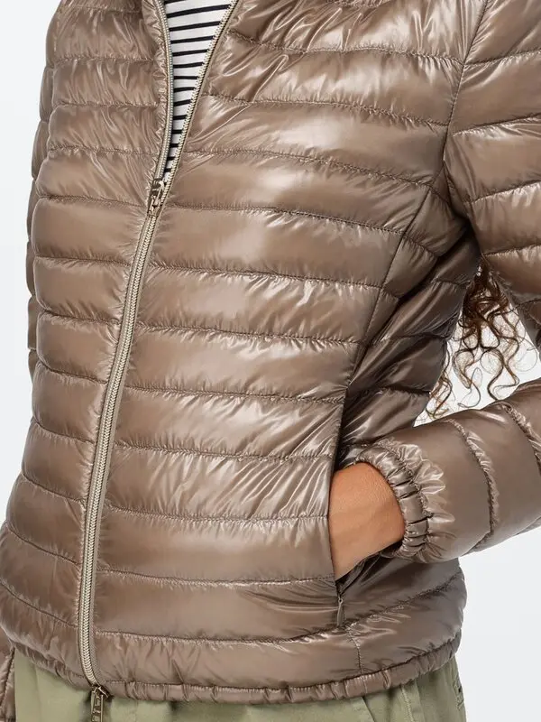 Herno Reversible Cropped Down Jacket In Water-repellent Nylon With Hood