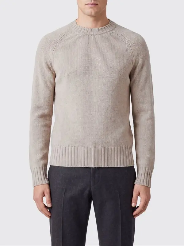 TOM FORD Classic Cashmere Crewneck Jumper With Ribbed Trims - Dove Grey
