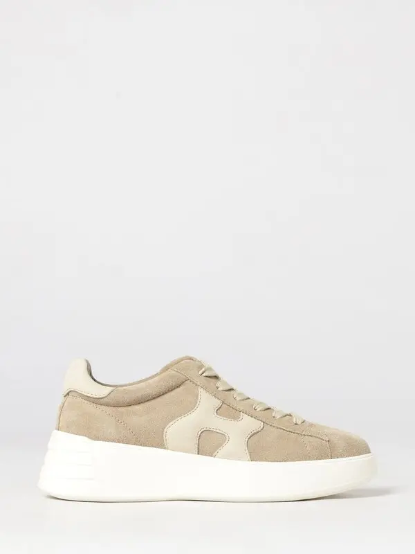 Hogan Rebel Leather And Suede Sneakers With Chunky Sole - Brown