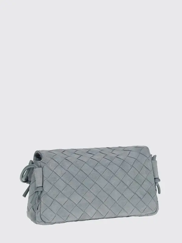 Bottega Veneta Notturno Intrecciato Suede Calfskin Shoulder Bag - Gold