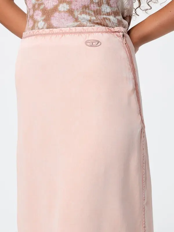DIESEL® High-waisted Viscose Midi Pencil Skirt With Oval D Logo