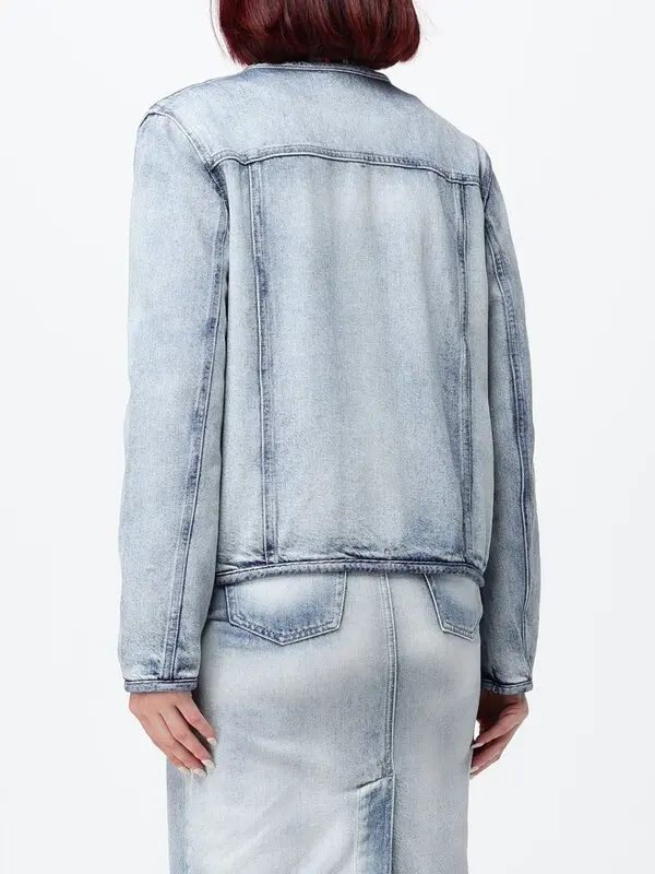 DIESEL® Degrafyfsi1 Cropped Crew Neck Denim Jacket