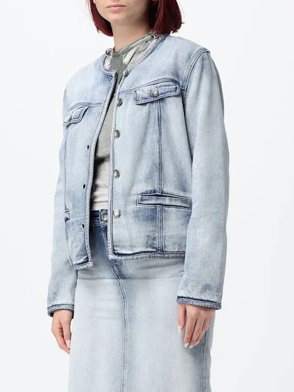 DIESEL® Degrafyfsi1 Cropped Crew Neck Denim Jacket