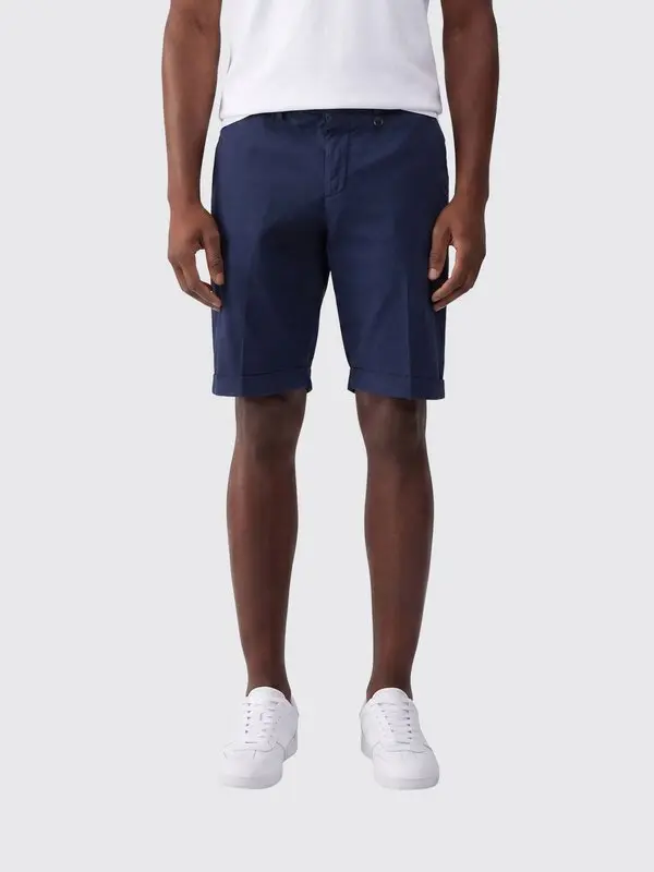 Liu Jo Stretch Cotton Chino Shorts With Slash Pockets And Belt Loops - Blue