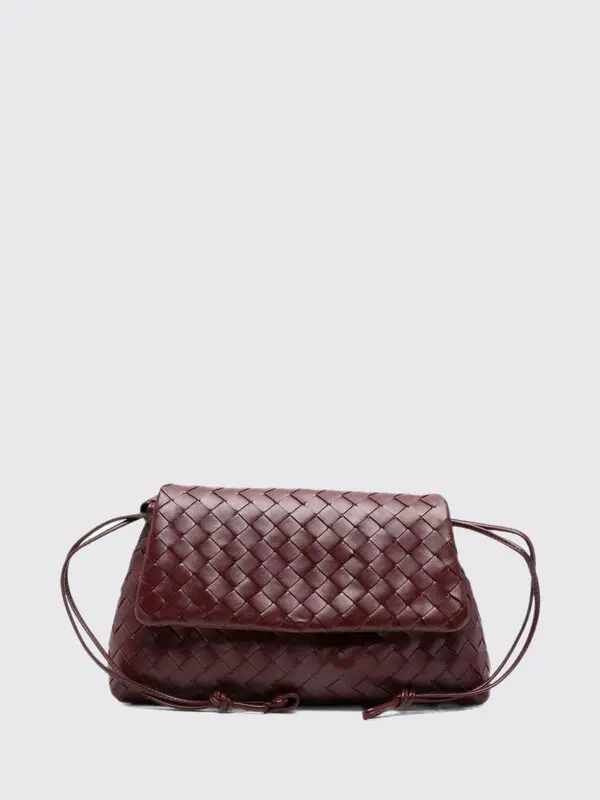 Bottega Veneta Small Intrecciato Calfskin Shoulder Bag - Burgundy