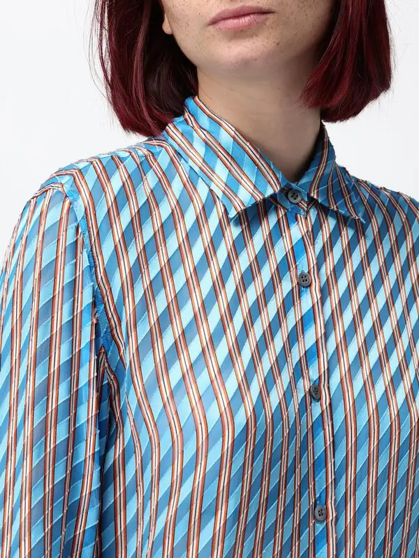 Dries Van Noten Striped Shirt - Gnawed Blue