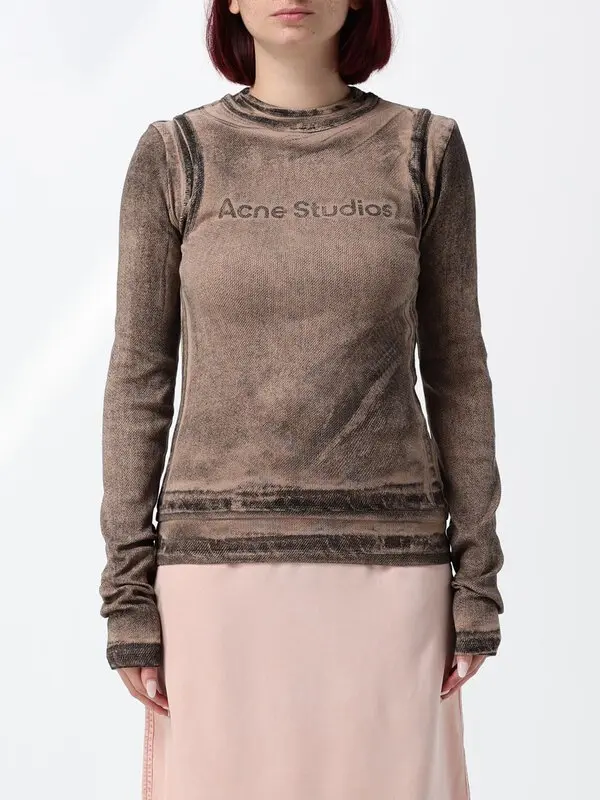 Acne Studios Long Sleeve Cotton T-shirt With Tonal Logo