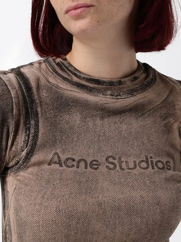 Acne Studios Long Sleeve Cotton T-shirt With Tonal Logo