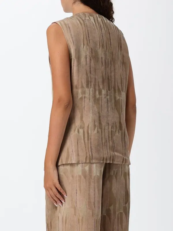 Emporio Armani Double-breasted Geometric Pattern Viscose Waistcoat