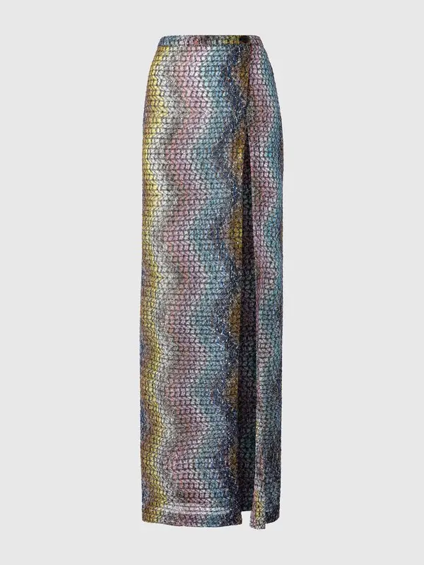 Missoni Zig Zag Motif Viscose Lamé Long Skirt