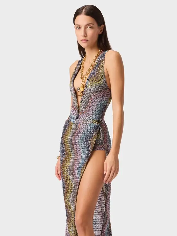 Missoni Zig Zag Motif Viscose Lamé Long Skirt