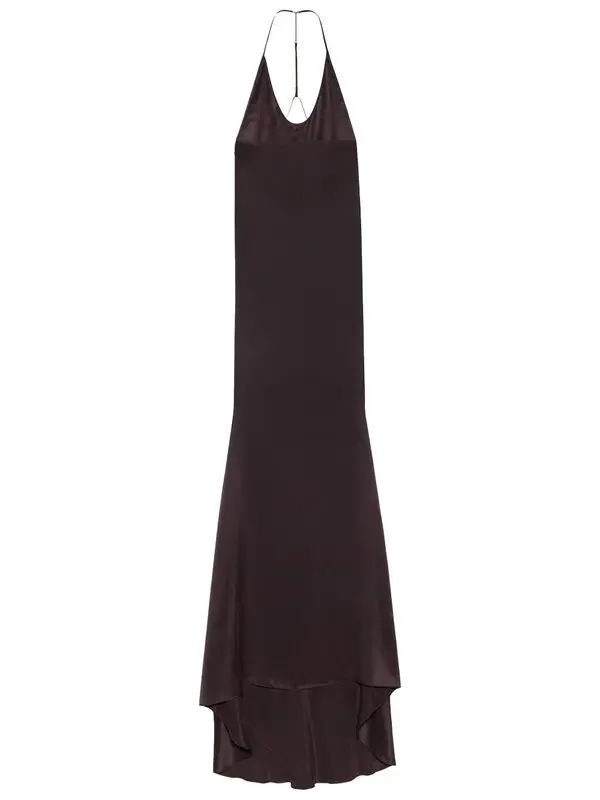 TOM FORD Silk Satin Evening Dress With American Neckline - Brown