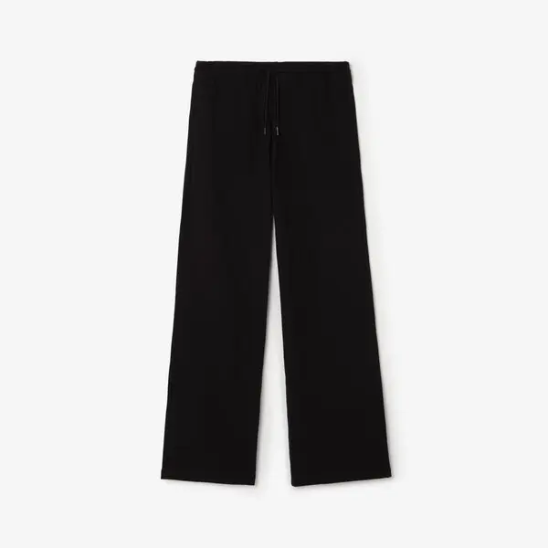Burberry Check Label Cotton Track Pants - Black