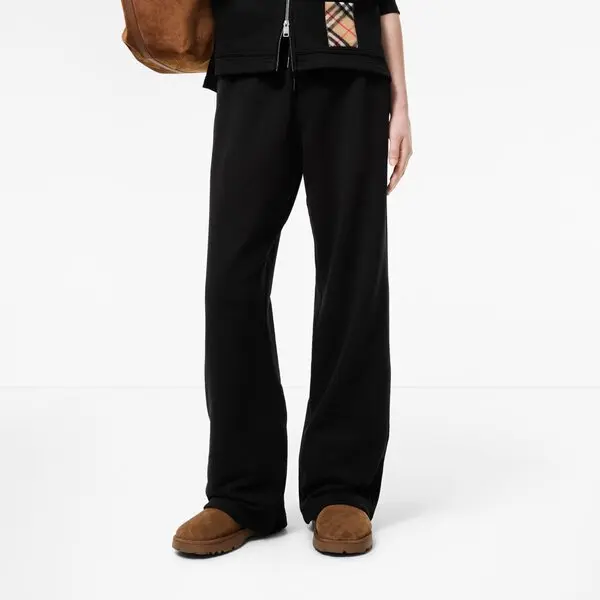 Burberry Cotton Track Pants With House Check Appliqu