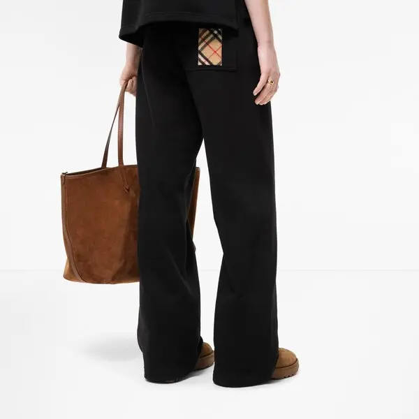 Burberry Cotton Track Pants With House Check Appliqu