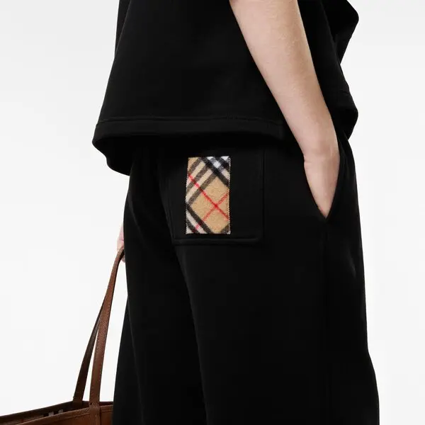 Burberry Cotton Track Pants With House Check Appliqu