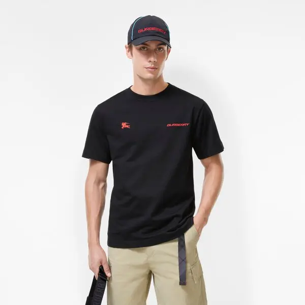Burberry London Map Cotton T-shirt - Black
