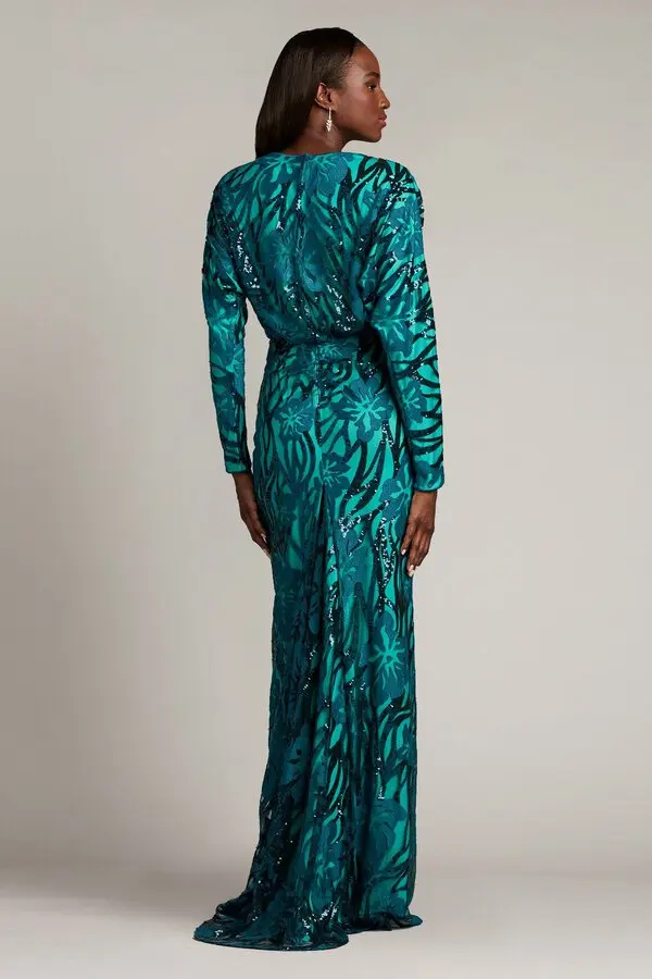 Tadashi Shoji Blanche Draped Dolman Gown
