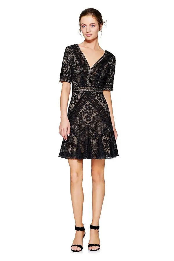 Tadashi Shoji Landry Dress - Black/nude