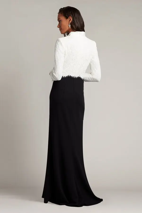 Tadashi Shoji Bridger Two-tone Collared Gown