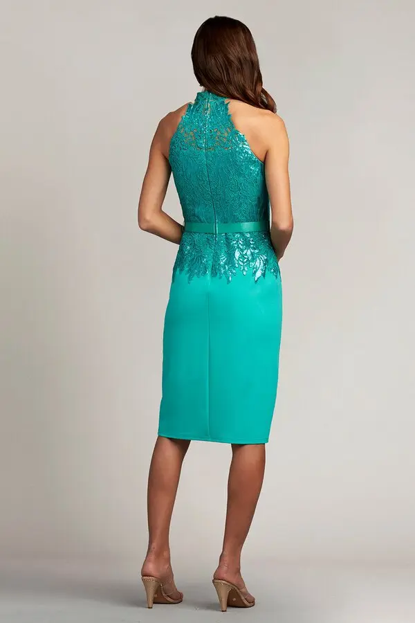 tadashi shoji halter dress Sequin Embroidered - Caribbean Wedding dress