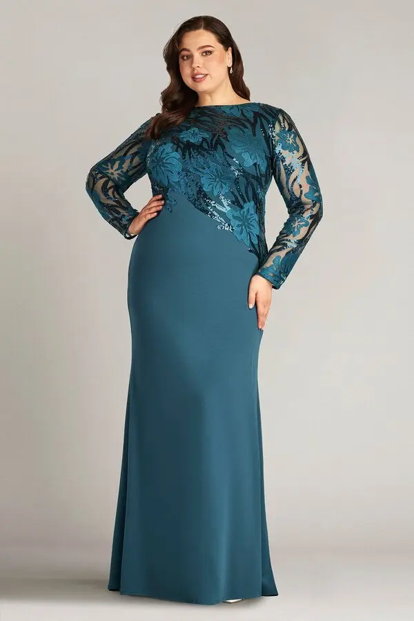 Tadashi Shoji Juanita Sequin-embellished Gown Plus Size - Eclipse