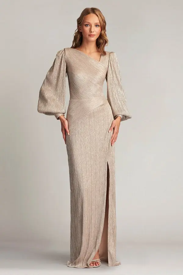 Tadashi Shoji Hallam Bishop Sleeve Gown - Pebble