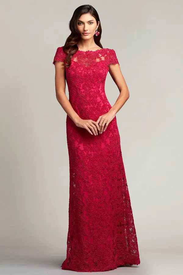 Tadashi Shoji Yuna Embroidered Column Gown - Blossom