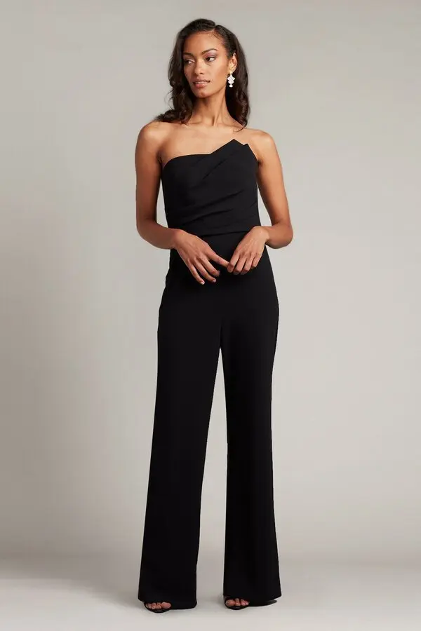 Tadashi Shoji Allen Draped Crepe Jumpsuit - Black