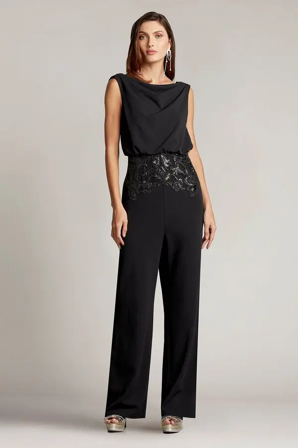Tadashi Shoji Perin Back Drape Jumpsuit - Black