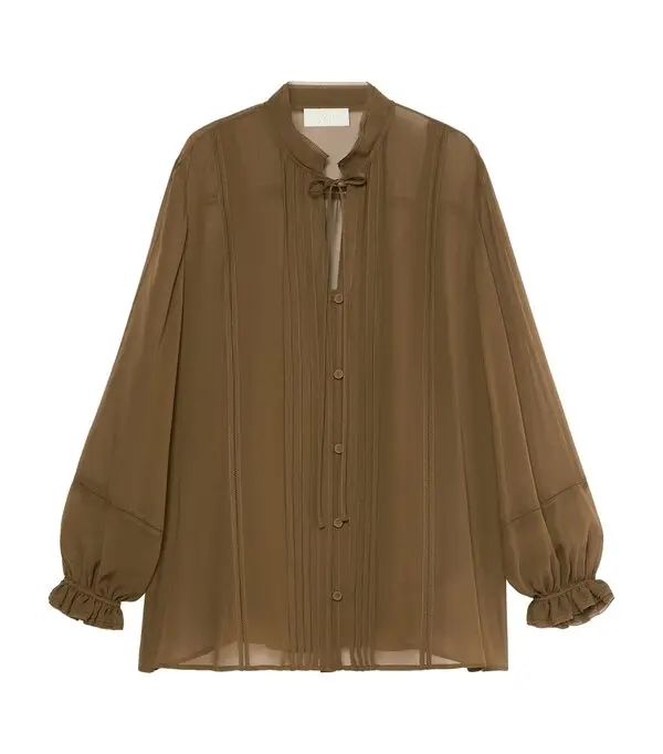 Marina Rinaldi Silk Tie-neck Blouse