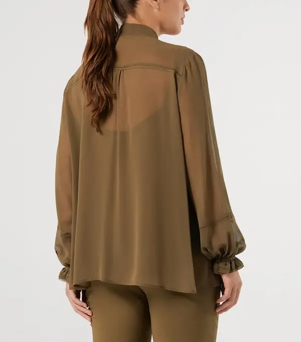 Marina Rinaldi Silk Tie-neck Blouse