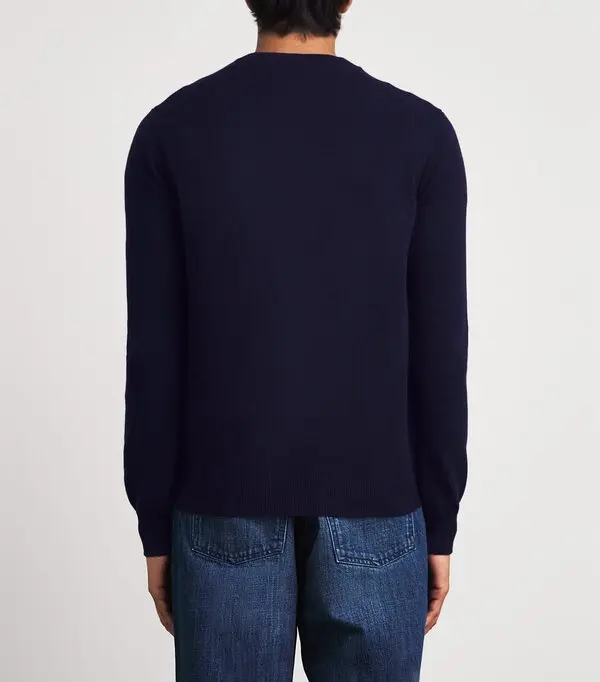 Play Comme Des Garcon Wool Rhinestone Heart Logo Cardigan - Navy
