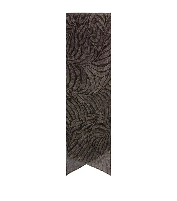 Ralph Lauren Silk Embellished-leaf Scarf - Brown
