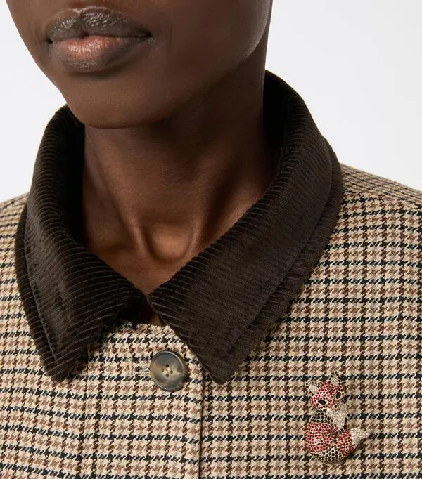 Max Mara Crystal Fox Brooch