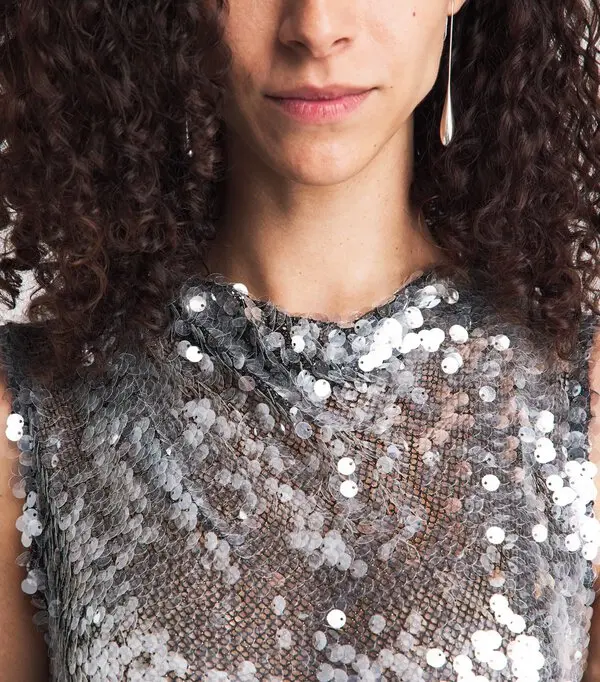Lapointe Sequin Tuck-detail Gown