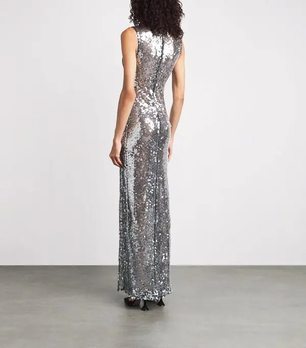 Lapointe Sequin Tuck-detail Gown