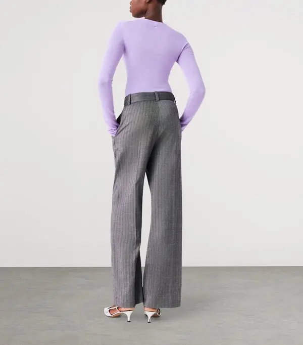 Maje Rhinestone Wide-leg Tailored Trousers