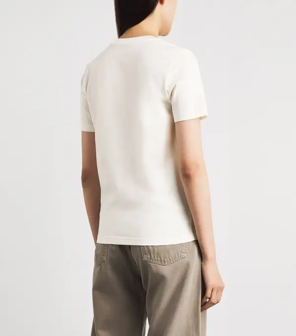 Moncler Cotton Embroidered Logo T-shirt - White