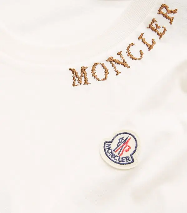 Moncler Cotton Embroidered Logo T-shirt - White